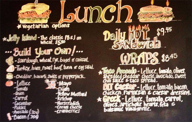 Menu at Red Cup Cafe, Mukilteo