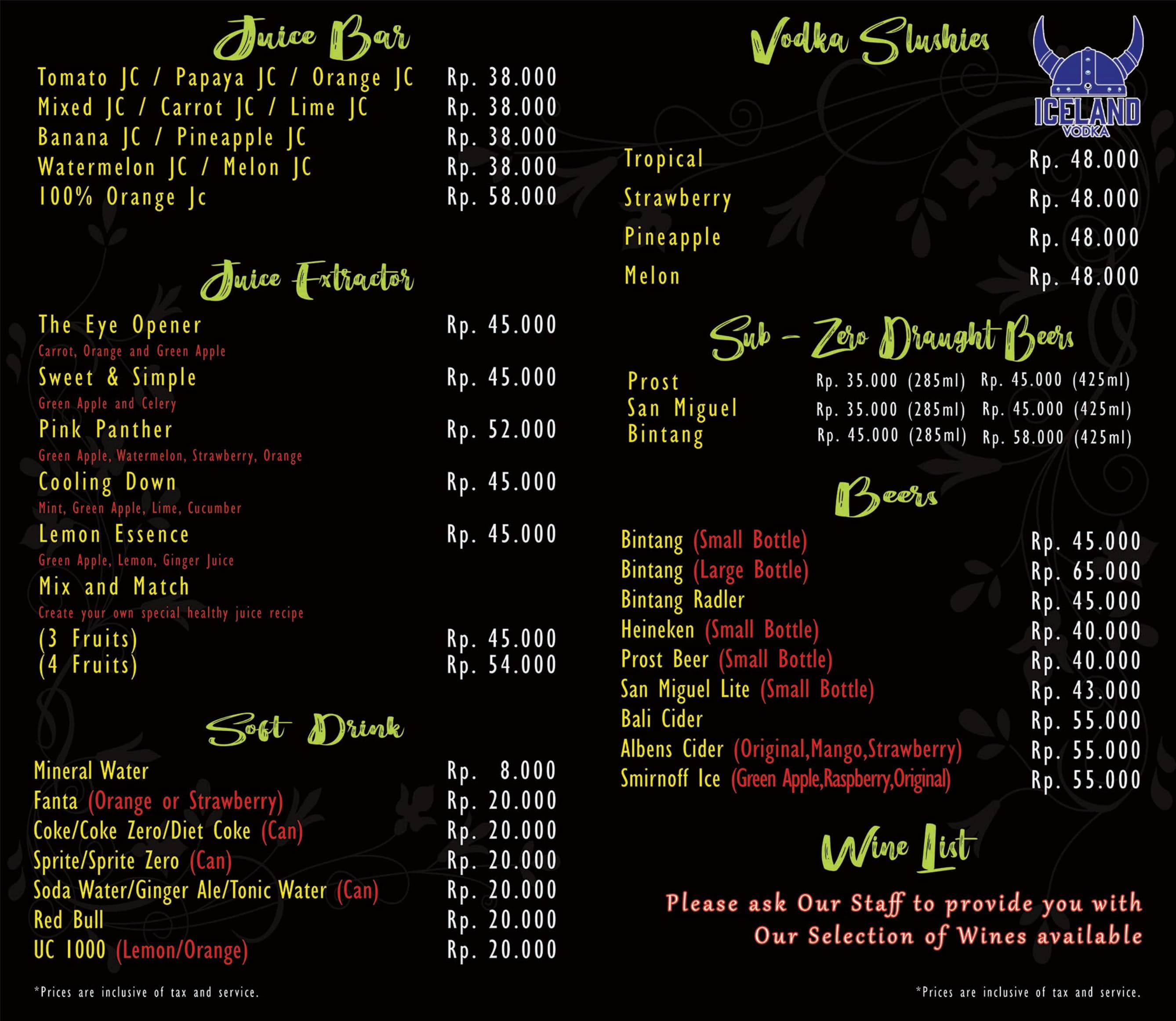 Carta de Brazilian Aussie BBQ - Kuta Town Houses, Denpasar