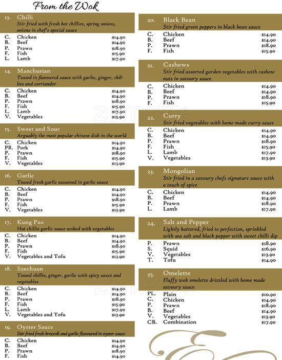Menu at Exotic Wok & Grill restaurant, Pimpama