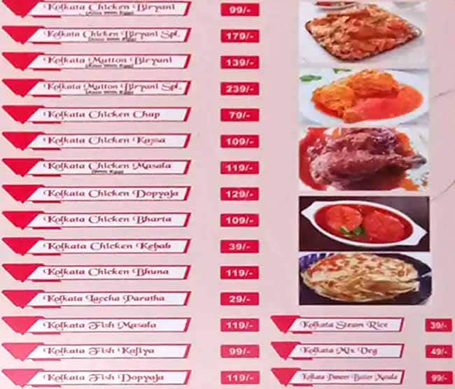 Menu at Kolkata TAJ Biryani & Restaurant, Raipur