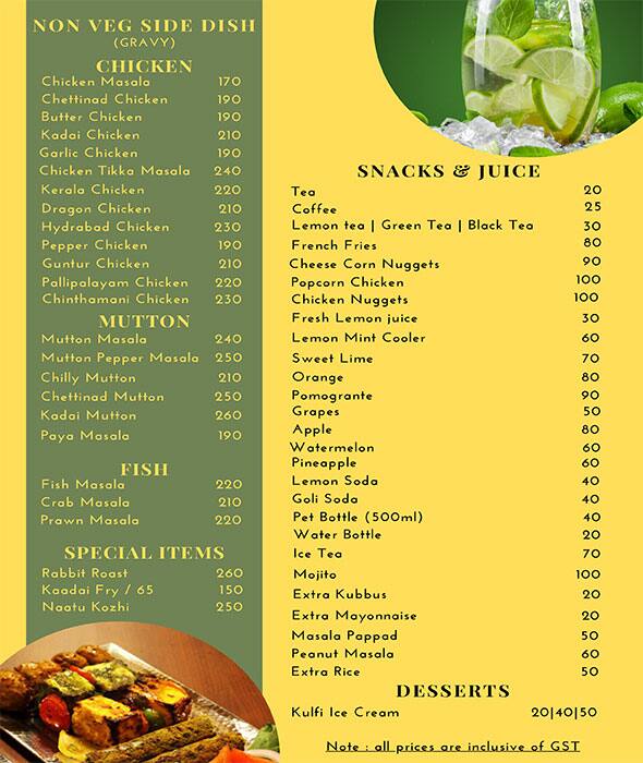 Menu at CHENNAI 45 FOOD PARK, Chennai