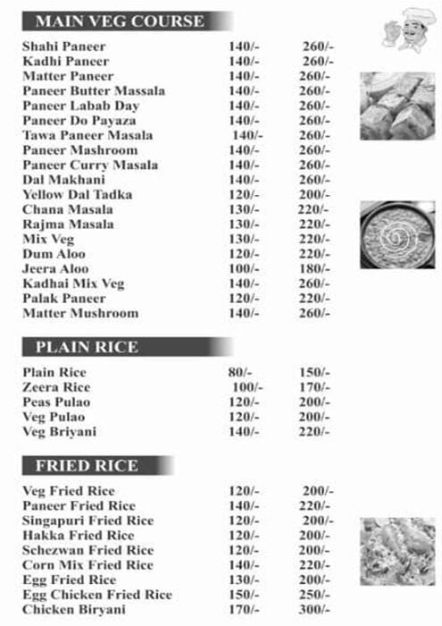 Menu of New Punjabi Tawa, Inderlok, New Delhi