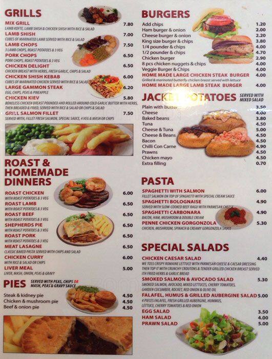 Menu at Cafe Millenium, London