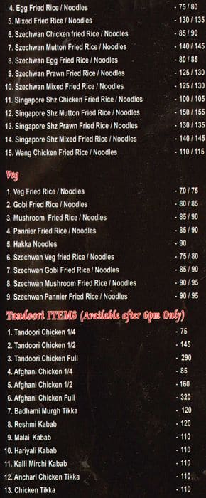 Menu at Chettinad Hot Kitchen, Chennai, 4/92