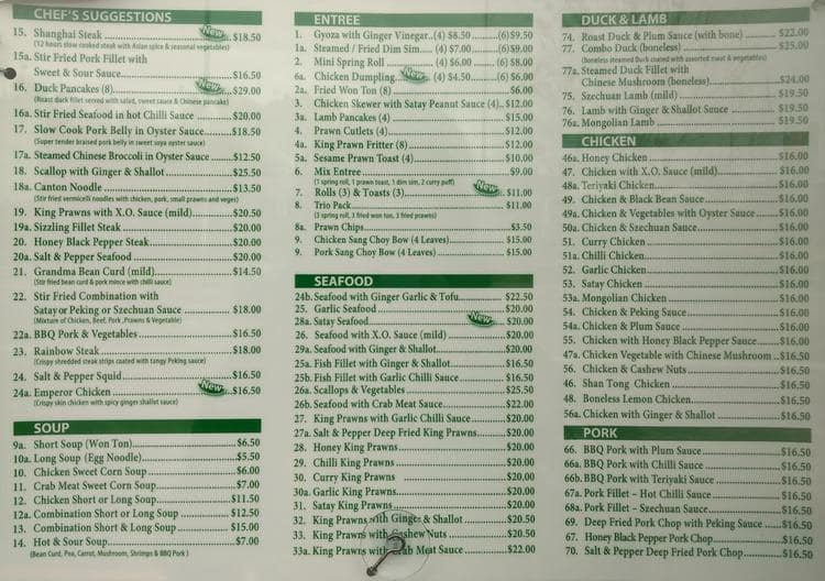 Menu at The Hills Chinese Take Away Food restaurant, Baulkham Hills ...