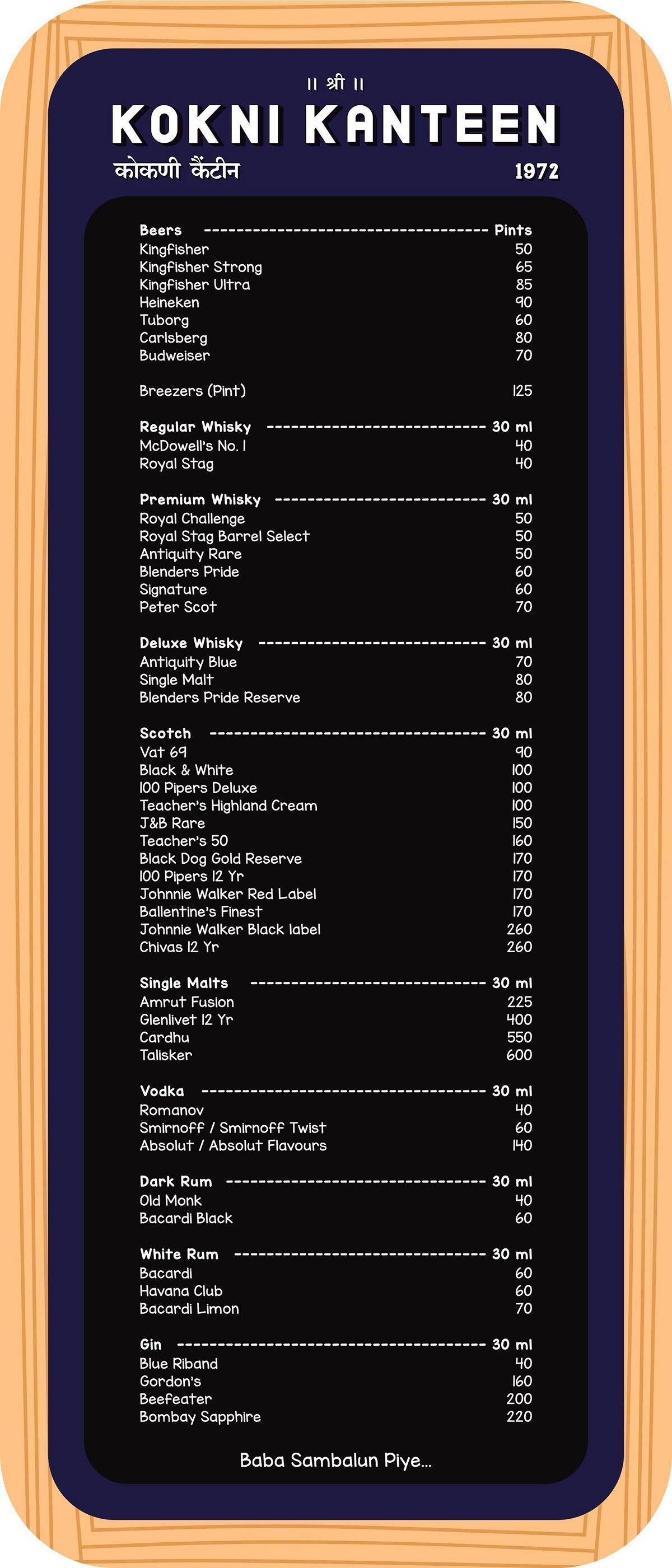 Kokni Kanteen Menu, Menu for Kokni Kanteen, Panaji, Goa - Zomato