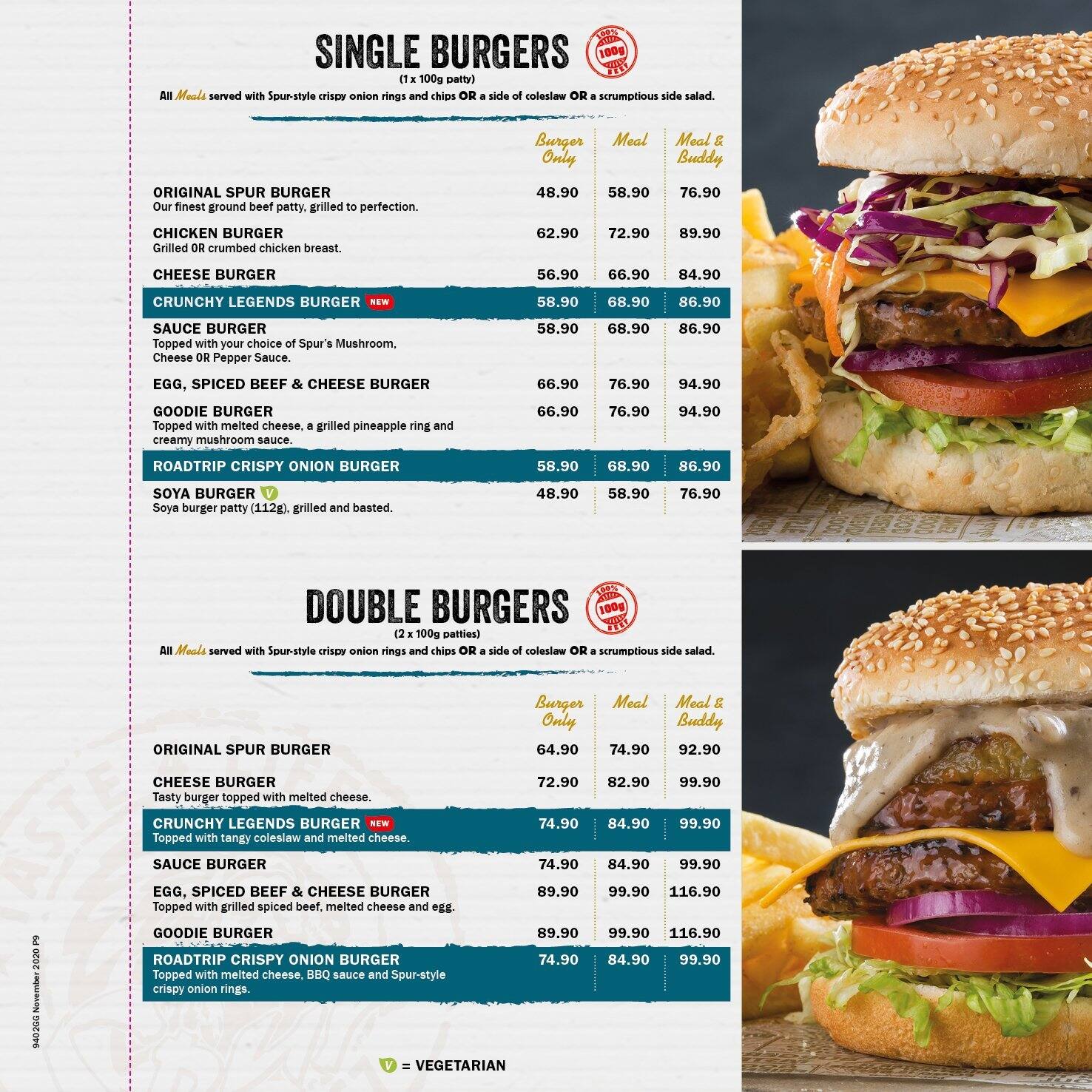 Carta del restaurante Spur Grill & Go Breede Valley North, Worcester