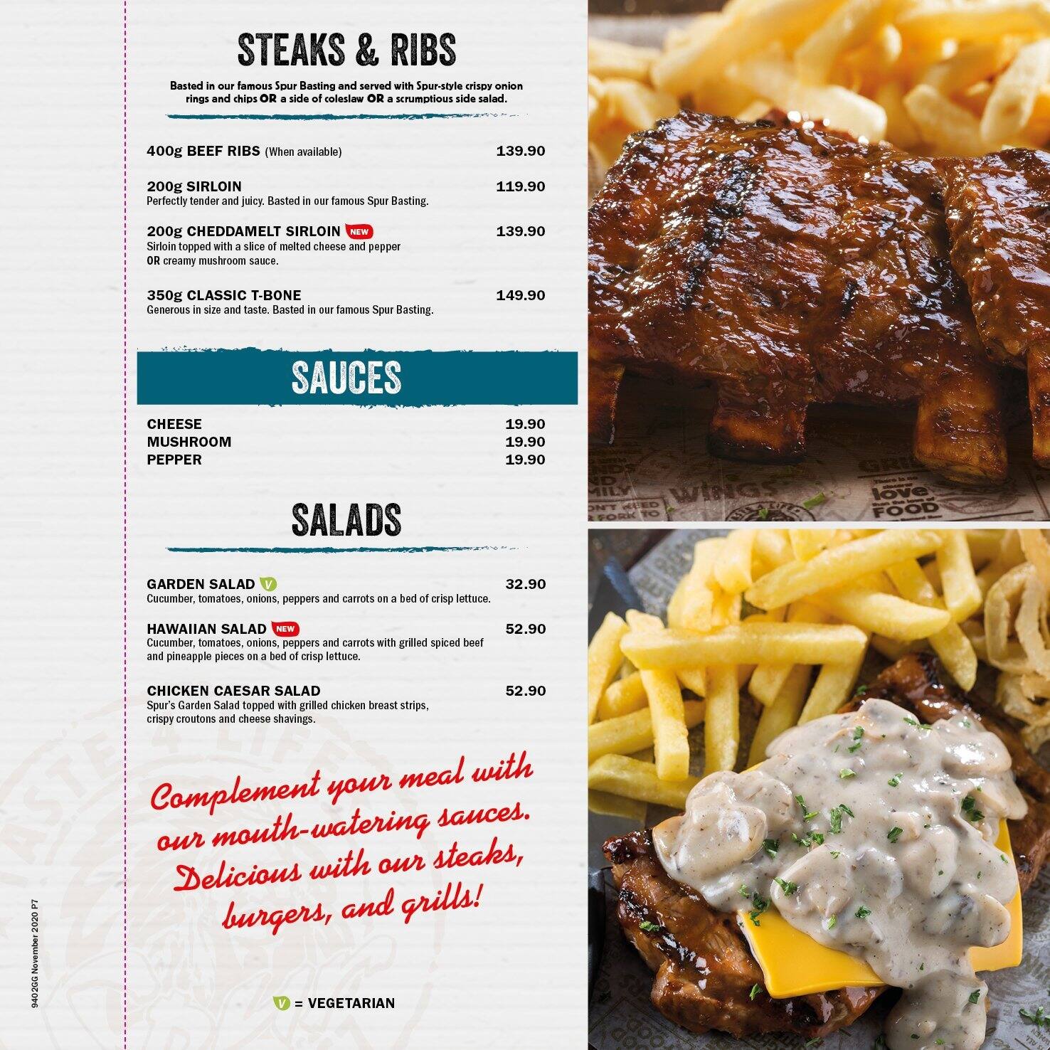 Carta de Spur Grill & Go Breede Valley South Halaal, Worcester