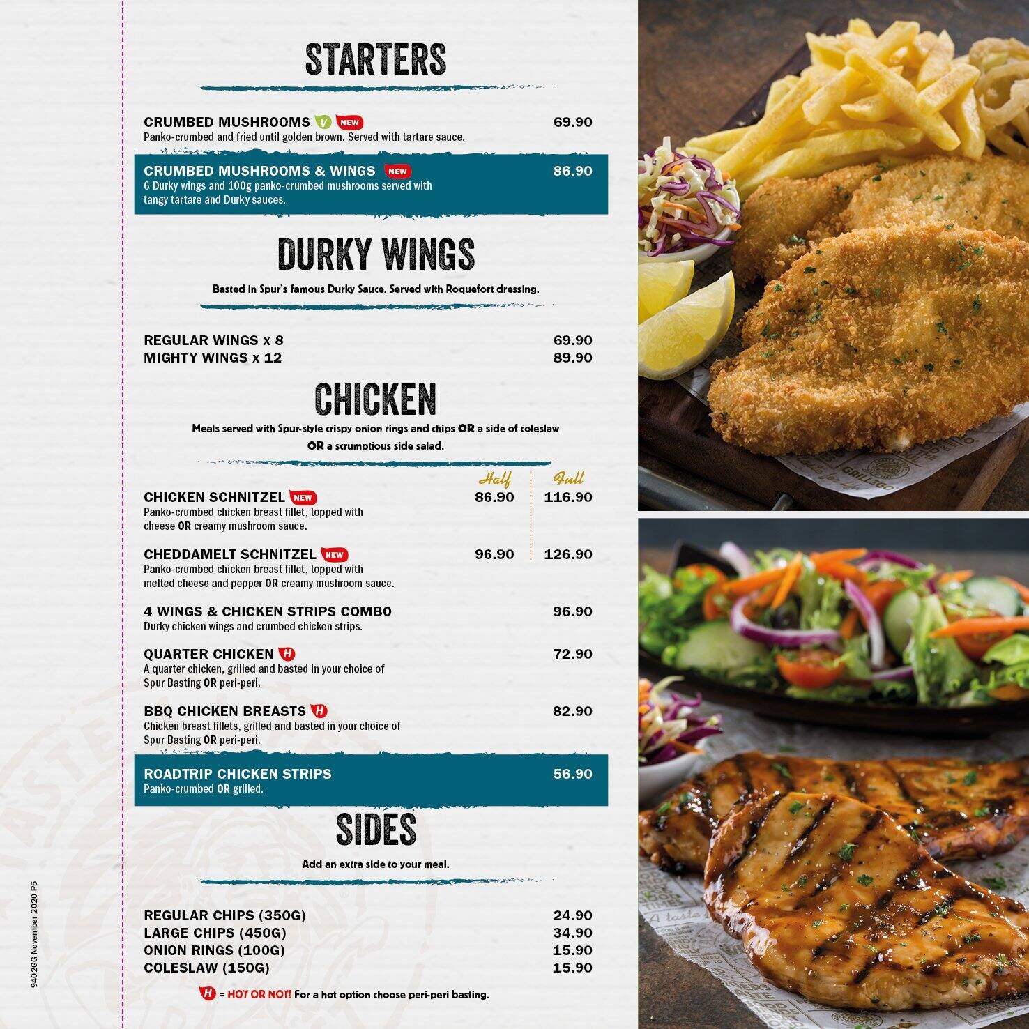 Carta del restaurante Spur Grill & Go Breede Valley North, Worcester, 1 ...