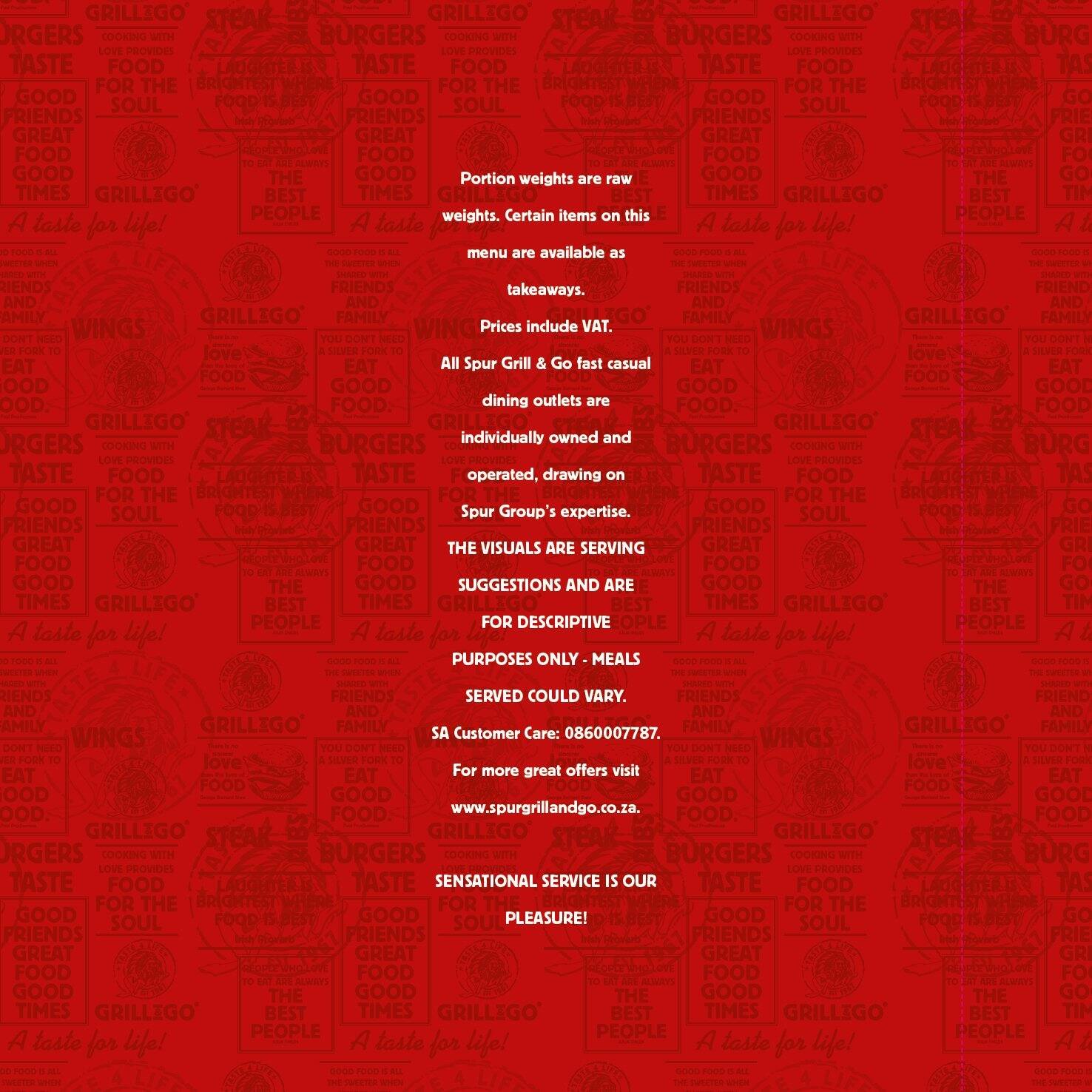 Carta del restaurante Spur Grill & Go Breede Valley North, Worcester, 1 ...