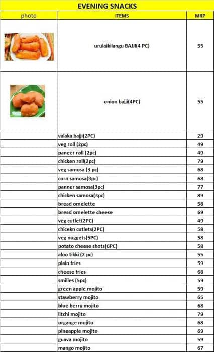 Menu of SCM Fish Box, K.K. Nagar, Chennai