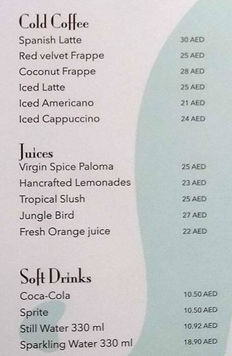 Menu at Molten Me Dubai restaurant, Dubai, Wasl Vita Mall