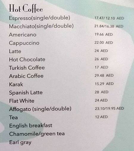 Menu at Molten Me Dubai restaurant, Dubai, Wasl Vita Mall