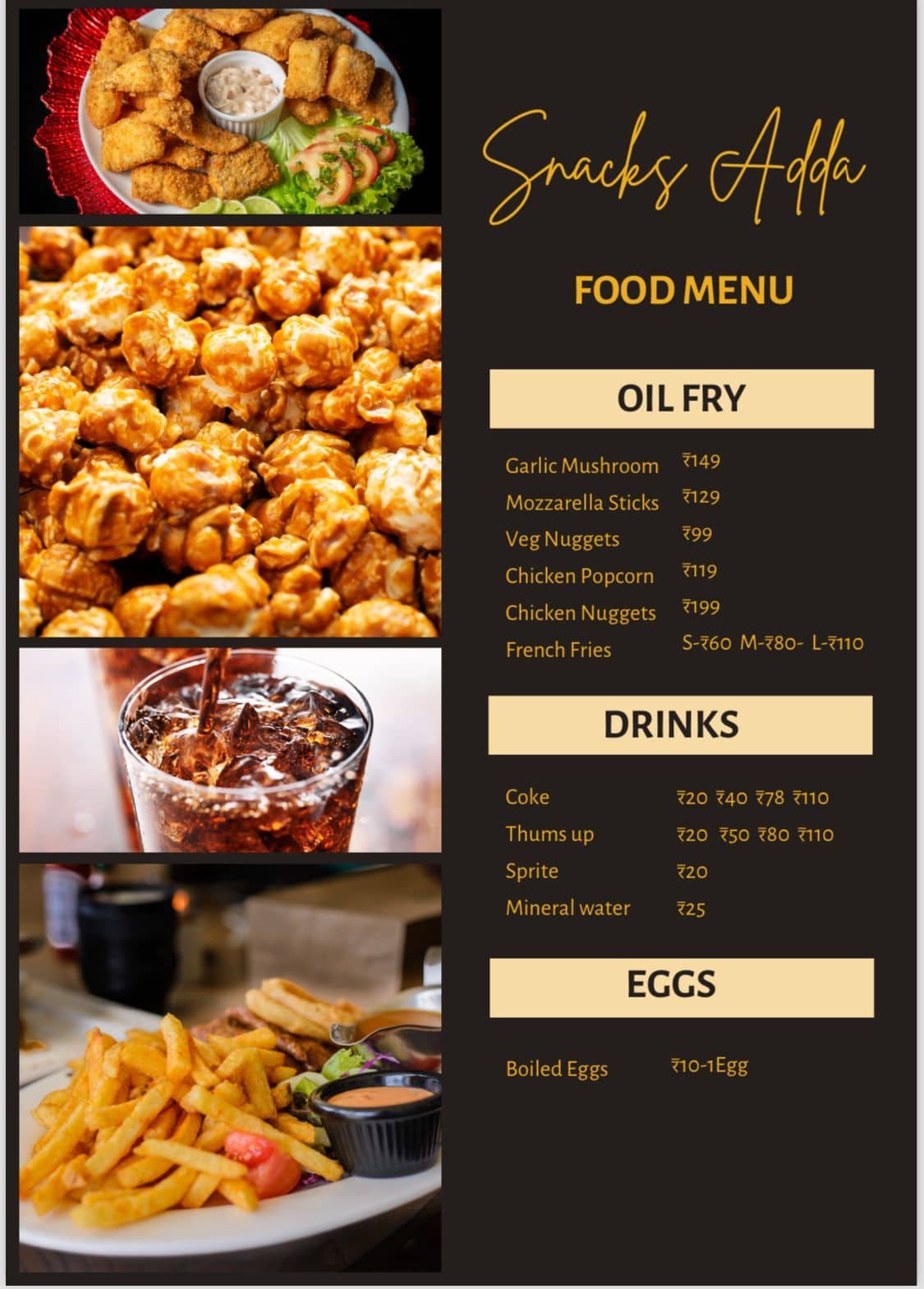 Menu of Snacks Adda, Saroor Nagar, Hyderabad