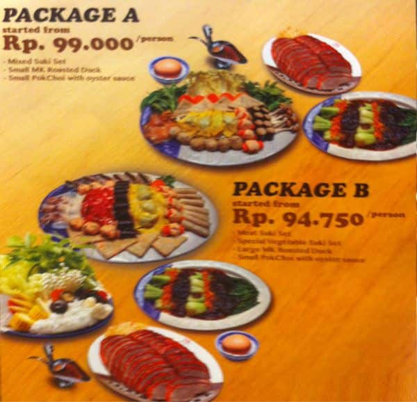 Menu at MK Suki restaurant, Central Jakarta, Grand Indonesia Shopping ...