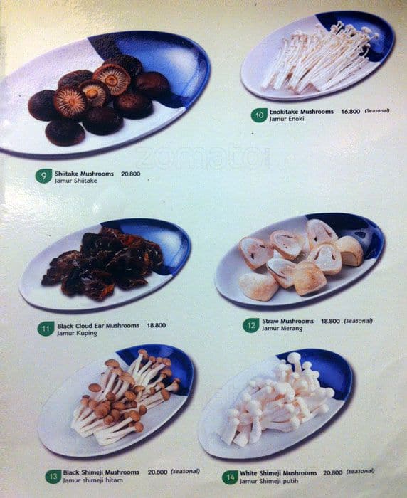 Menu at MK Suki restaurant, Central Jakarta, Grand Indonesia Shopping ...