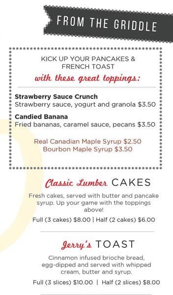 Menu at Floyd's Diner restaurant, Langford