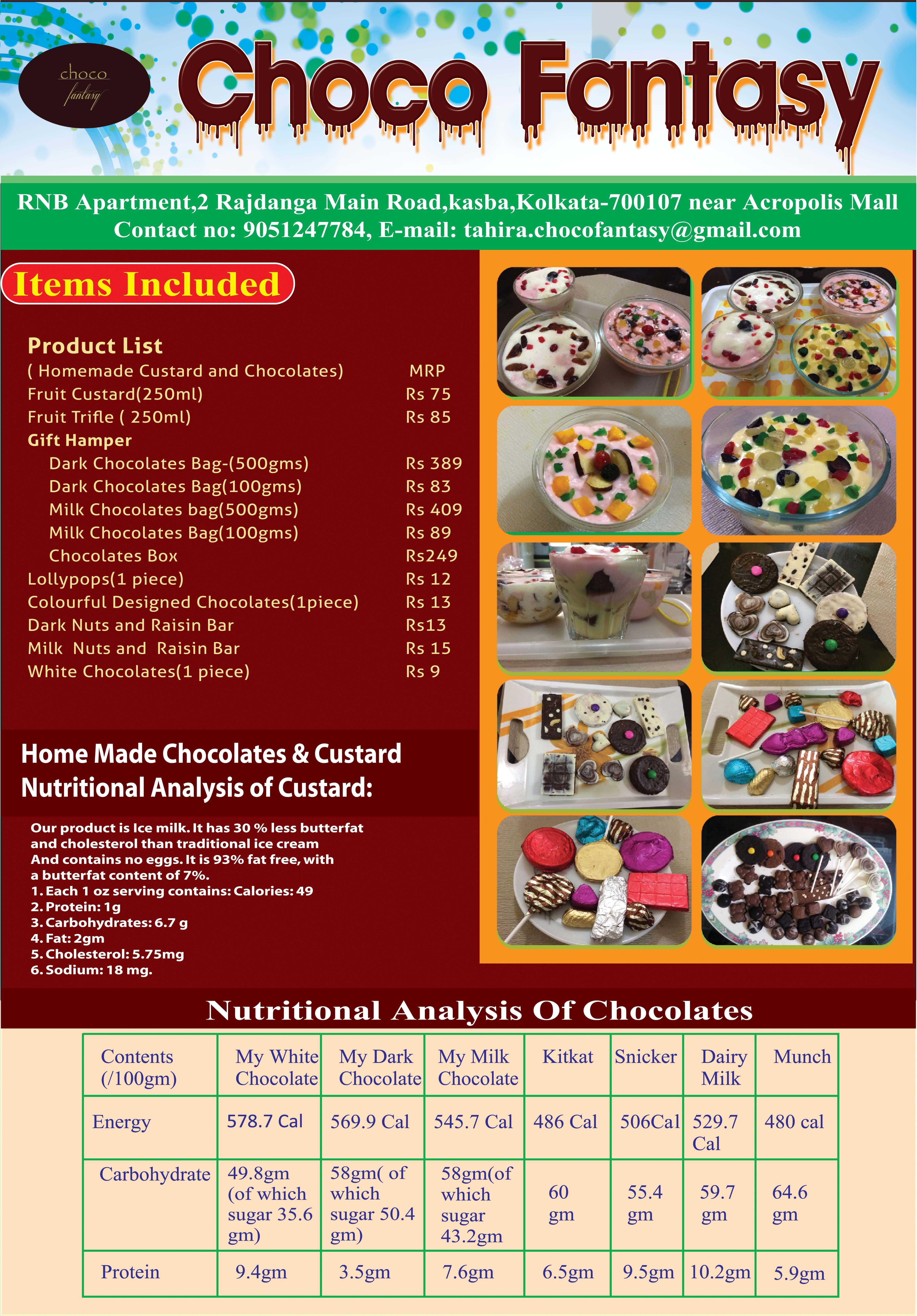 Choco Fantasy Menu, Menu for Choco Fantasy, Kasba, Kolkata - Zomato