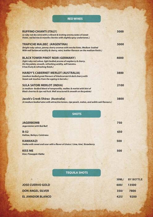 Menu at 18th Century Rooftop Restro And Bar, Mumbai