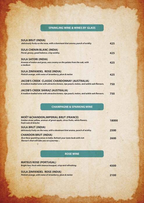 Menu at 18th Century Rooftop Restro And Bar, Mumbai