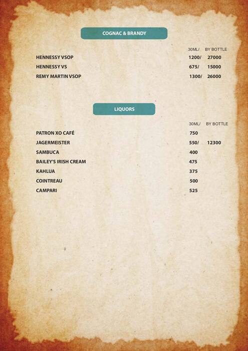 Menu at 18th Century Rooftop Restro And Bar, Mumbai