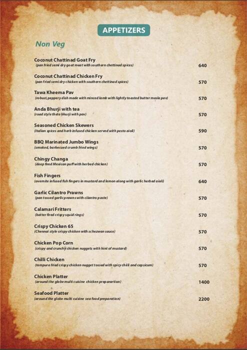 Menu at 18th Century Rooftop Restro And Bar, Mumbai