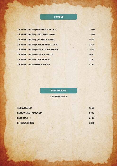Menu at 18th Century Rooftop Restro And Bar, Mumbai