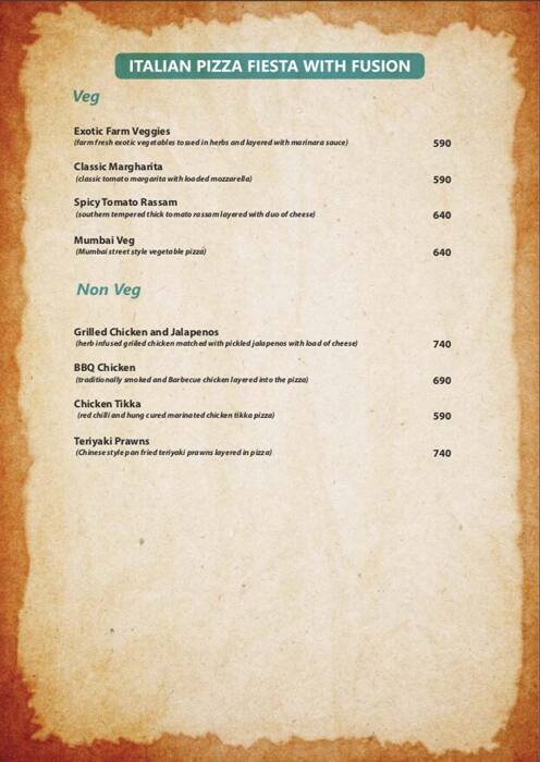 Menu at 18th Century Rooftop Restro And Bar, Mumbai