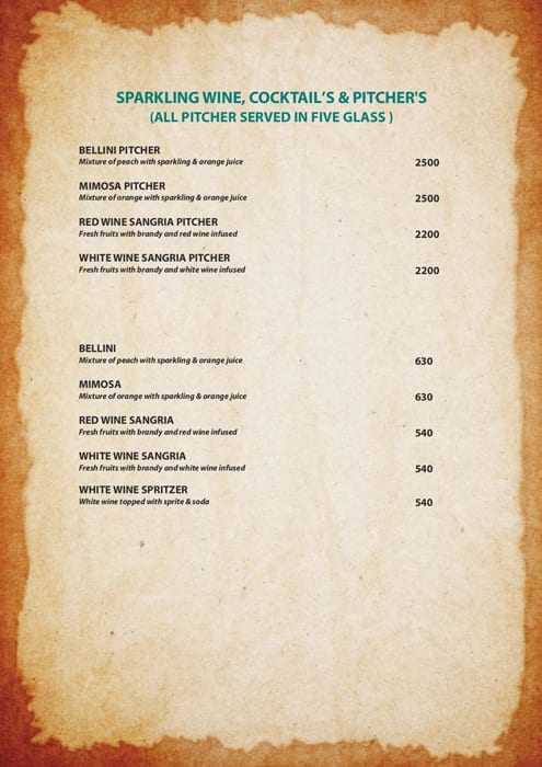 Menu at 18th Century Rooftop Restro And Bar, Mumbai