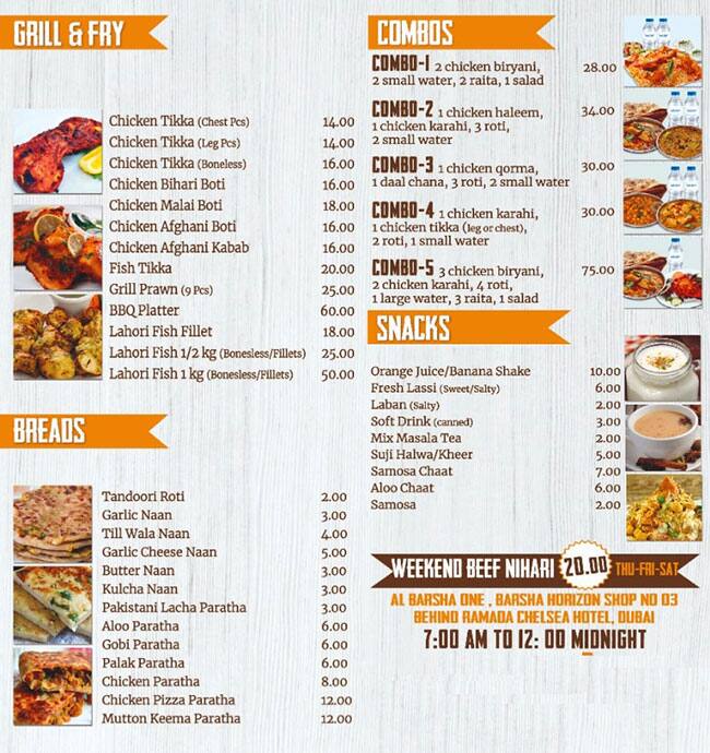 Menu at Food Studio Restaurant, Dubai
