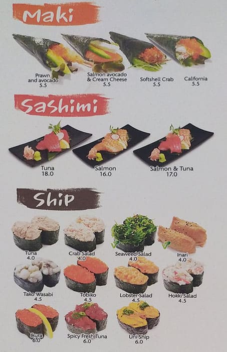 Menu at Wara Sushi restaurant, Newstead, Shop 3004/6