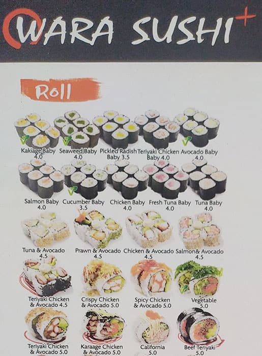 Menu at Wara Sushi restaurant, Newstead, Shop 3004/6