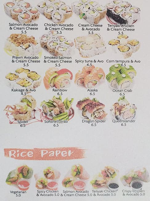 Menu at Wara Sushi restaurant, Newstead, Shop 3004/6