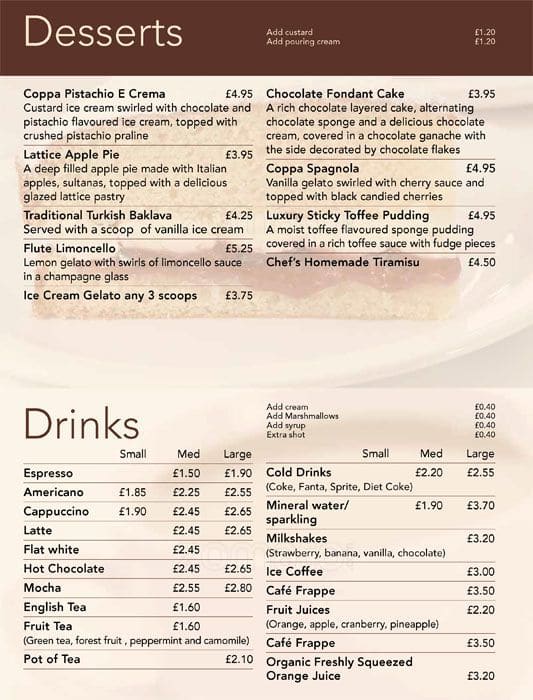 Menu at Delicio restaurant, Bexleyheath, 157 Broadway