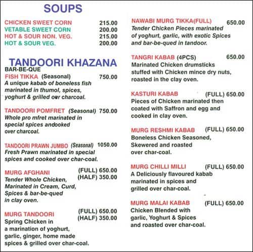 Moti Mahal Delux Menu, Menu for Moti Mahal Delux, Chanakyapuri, New ...