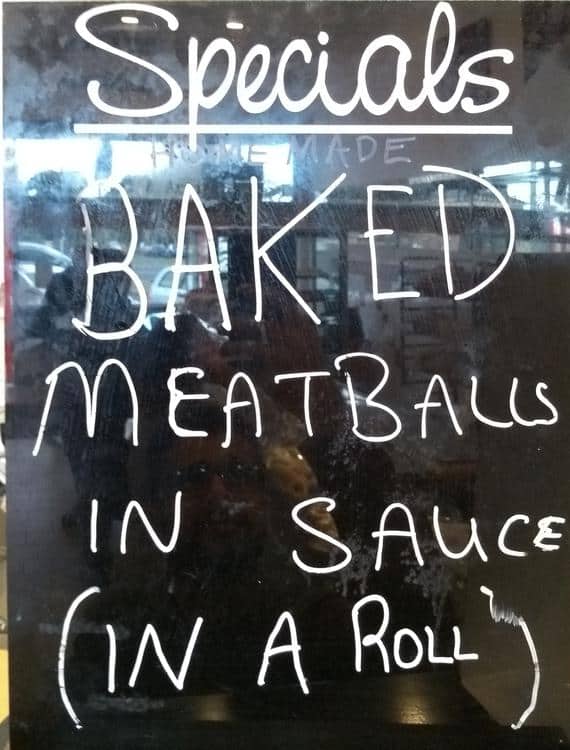 Menu at Como Bakery, Campbellfield