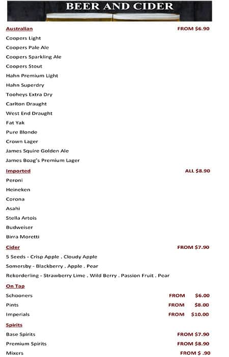 Menu at Vella Pasta West Lakes fast food, West Lakes