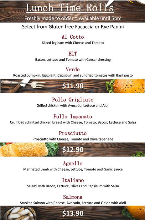 Menu at Vella Pasta West Lakes fast food, West Lakes
