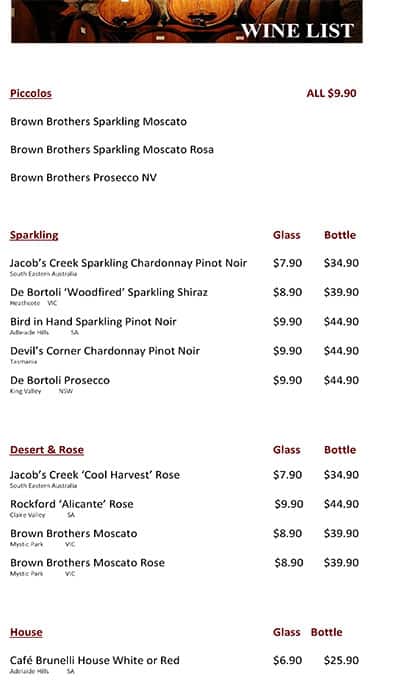 Menu at Vella Pasta West Lakes fast food, West Lakes