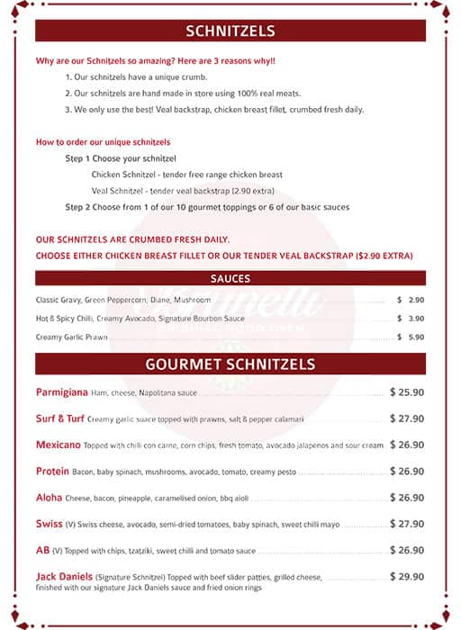 Menu at Vella Pasta West Lakes fast food, West Lakes