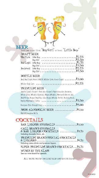 Menu at Rock-A Belly Bar & Deli, Manhattan