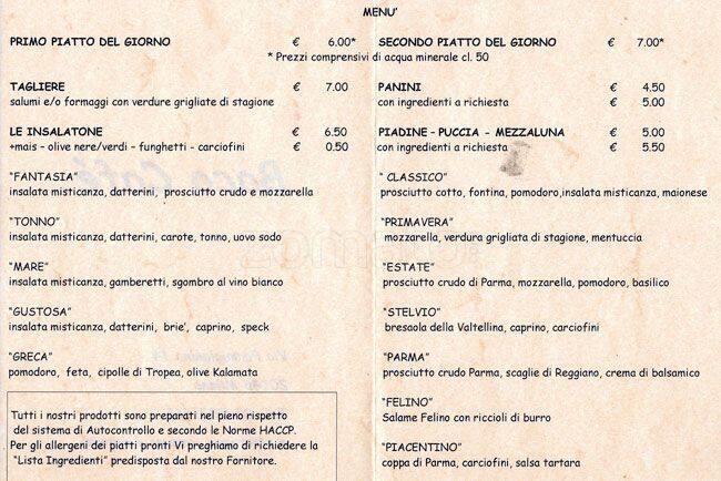 Baco Café a Milano: Foto del Menu con Prezzi - Zomato Italia