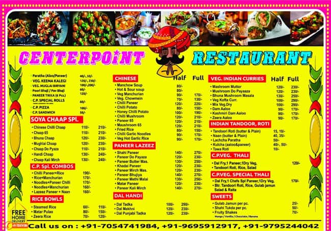 Menu at Center Point Restaurant, Lucknow