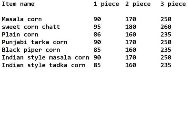 Menu of 5m Sweet Corn, Chandawali, Faridabad