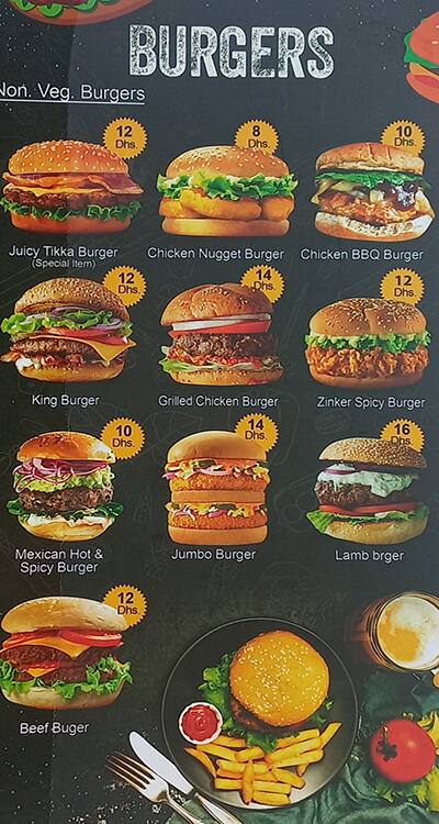 Menu of Tea Fort, Naif, Dubai