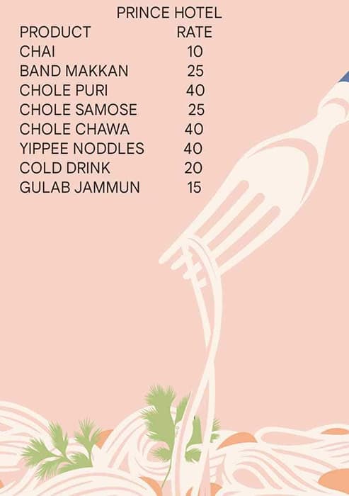 Menu of Prince Hotel, Transport Nagar, Lucknow