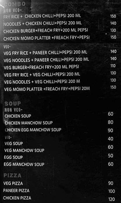 Menu of The HOD Cafe, Lalpur, Ranchi