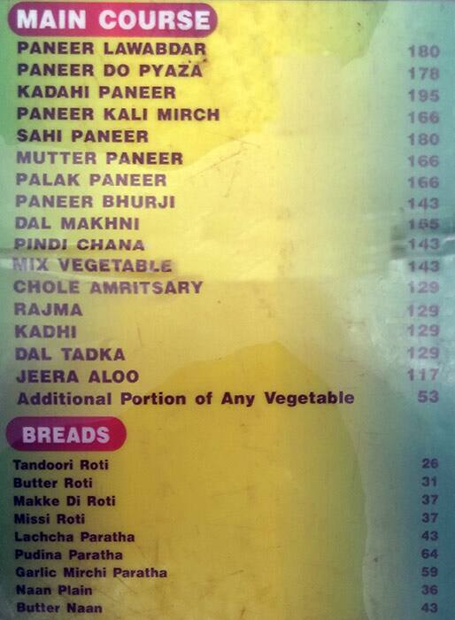 Menu at Punjabi Tadka, Delhi, Shop No.4