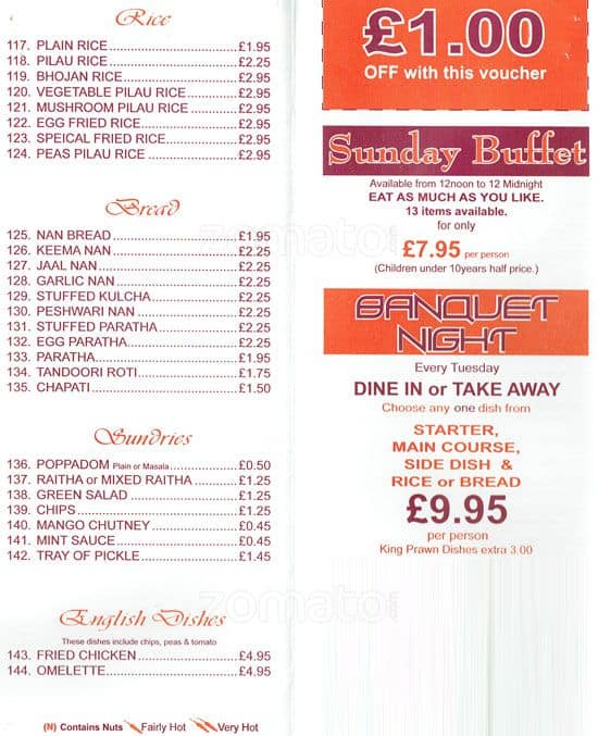 Menu at Spice of India, Whitton restaurant, Twickenham, 27 High Street ...