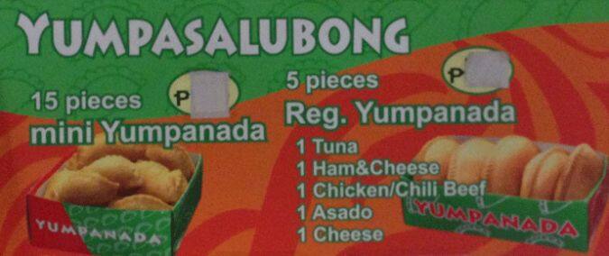 Menu at Yumpanada, Quezon City, Clemente Compound Gen. T. De Leon